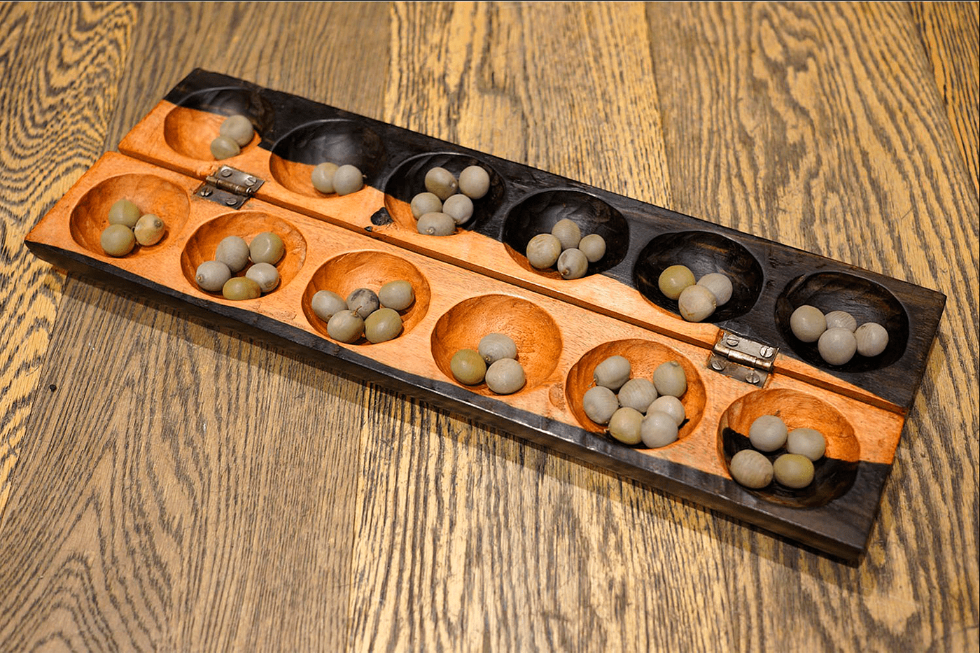 Jeu d'awalé en ébène Africouleur - Africouleur